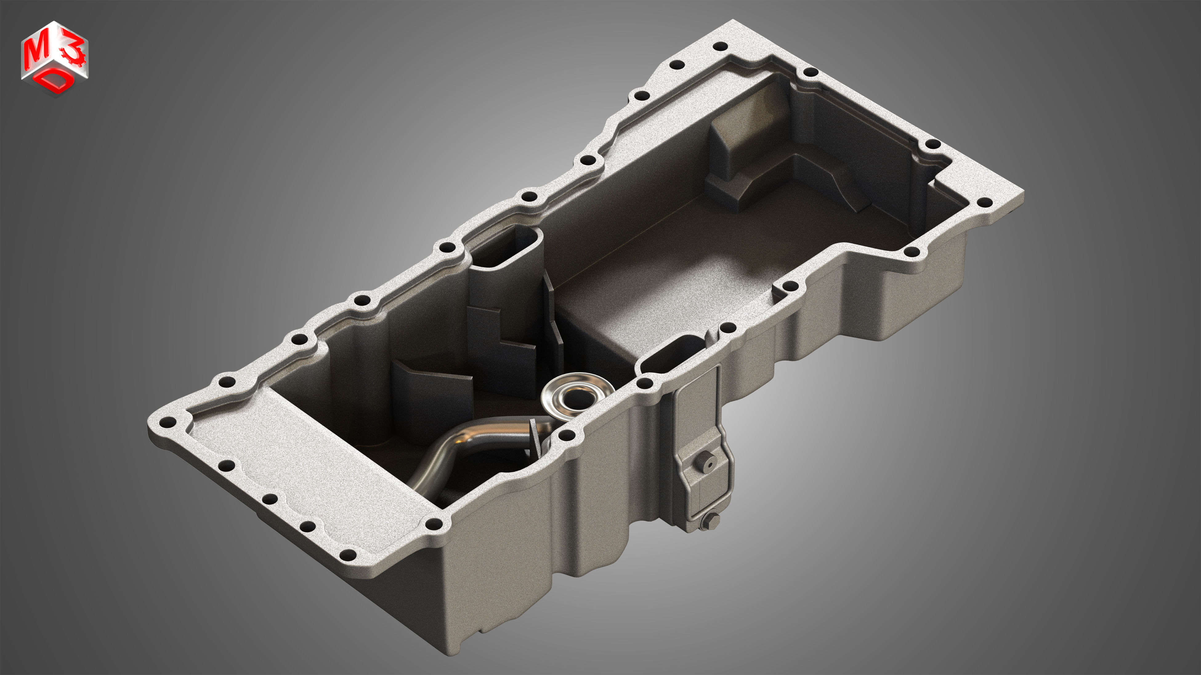 Oil Pan with Cover and Bolts 3D model | CGTrader