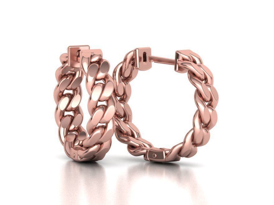 Hoop Cuban Earrings 20mm Own design 3dmodel 3D model 3D printable ...