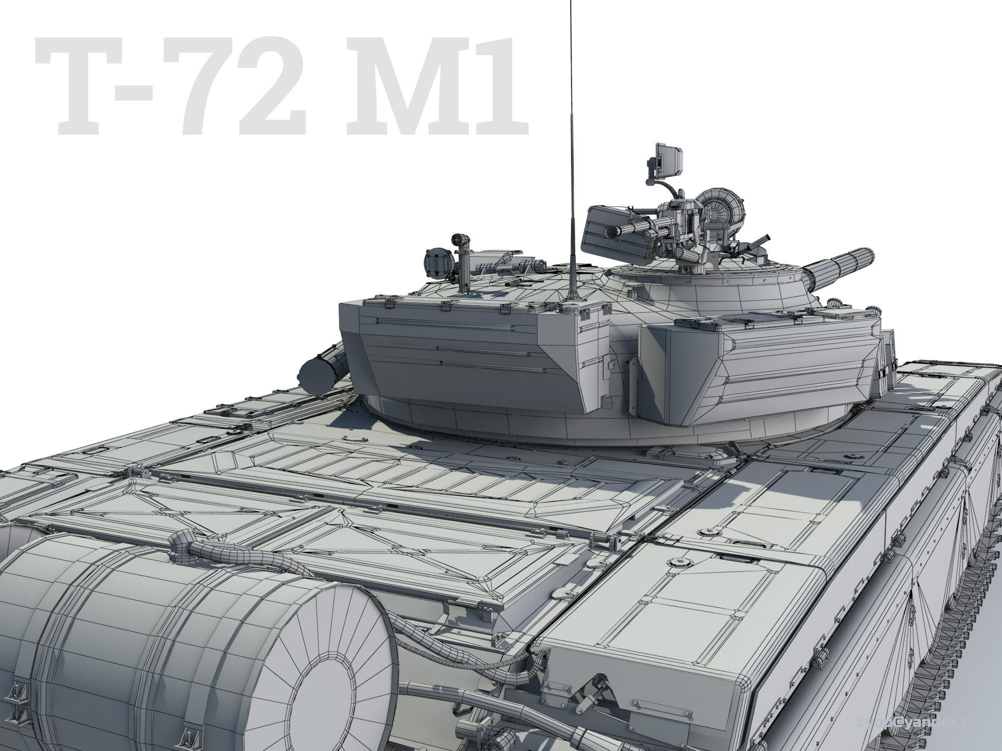 T-72M1 Russian main battle tank 2 tanks in 1 3D model | CGTrader