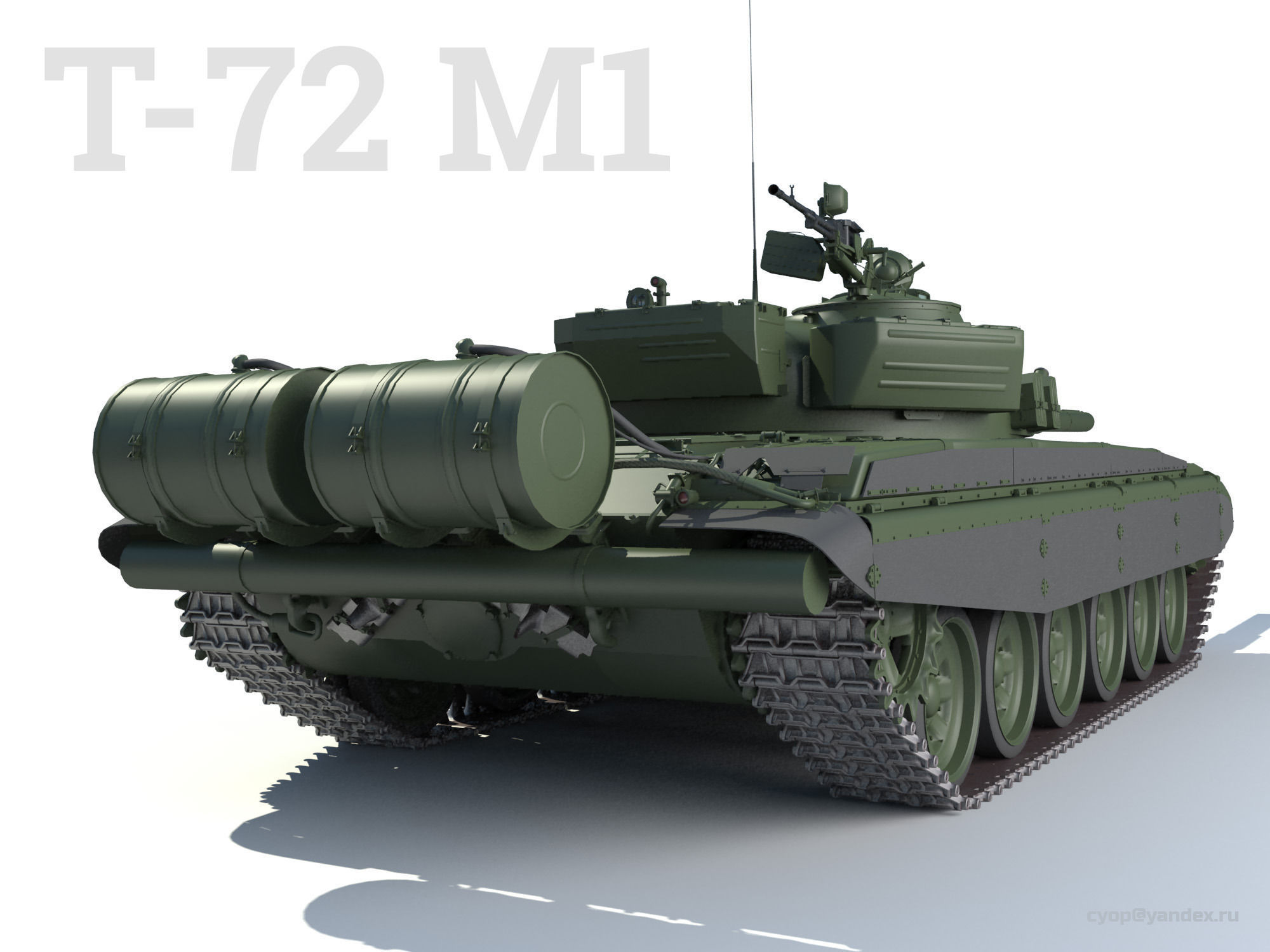 T-72M1 Russian main battle tank 2 tanks in 1 3D model | CGTrader