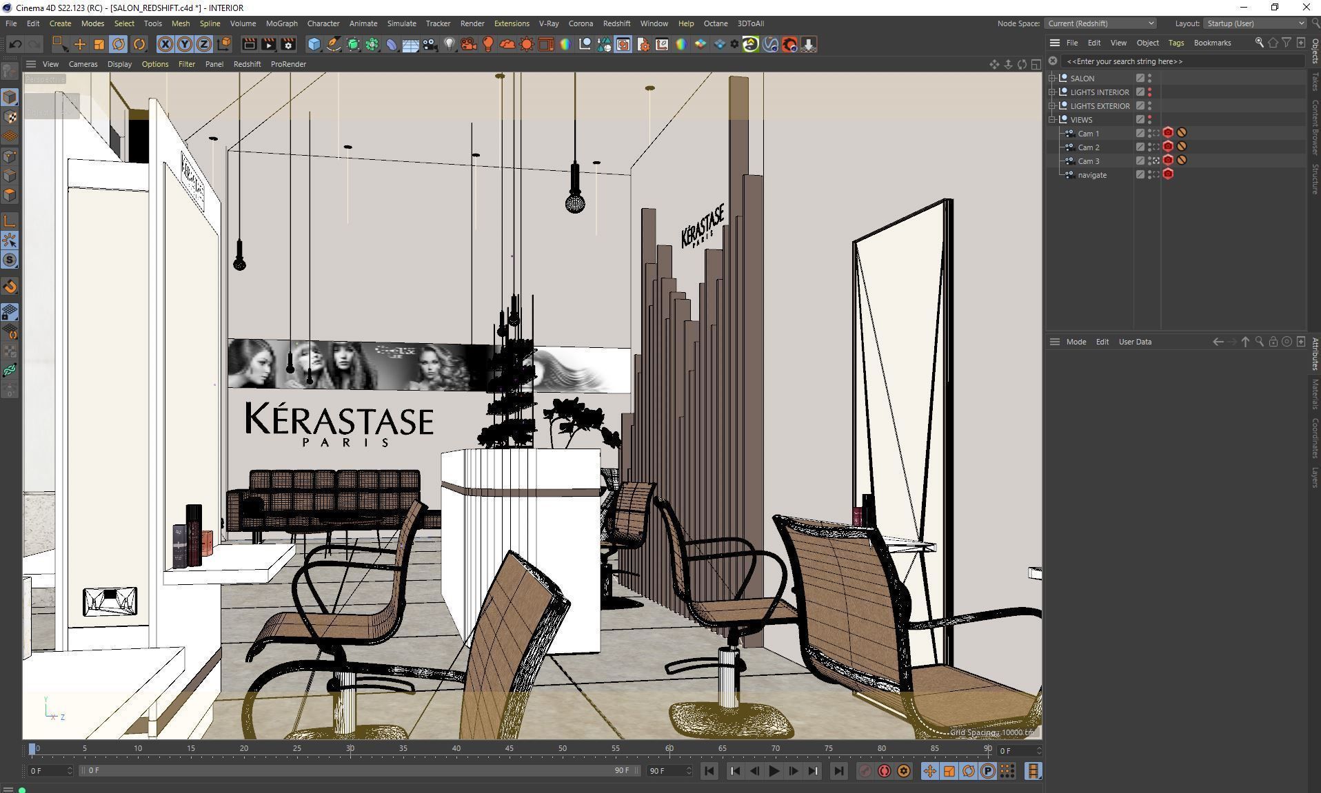 Redshift - C4D Scene files - Salon Scene interior 3D model | CGTrader