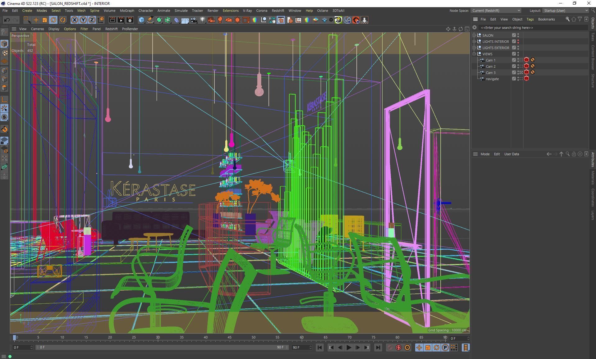 Redshift - C4D Scene files - Salon Scene interior 3D model | CGTrader