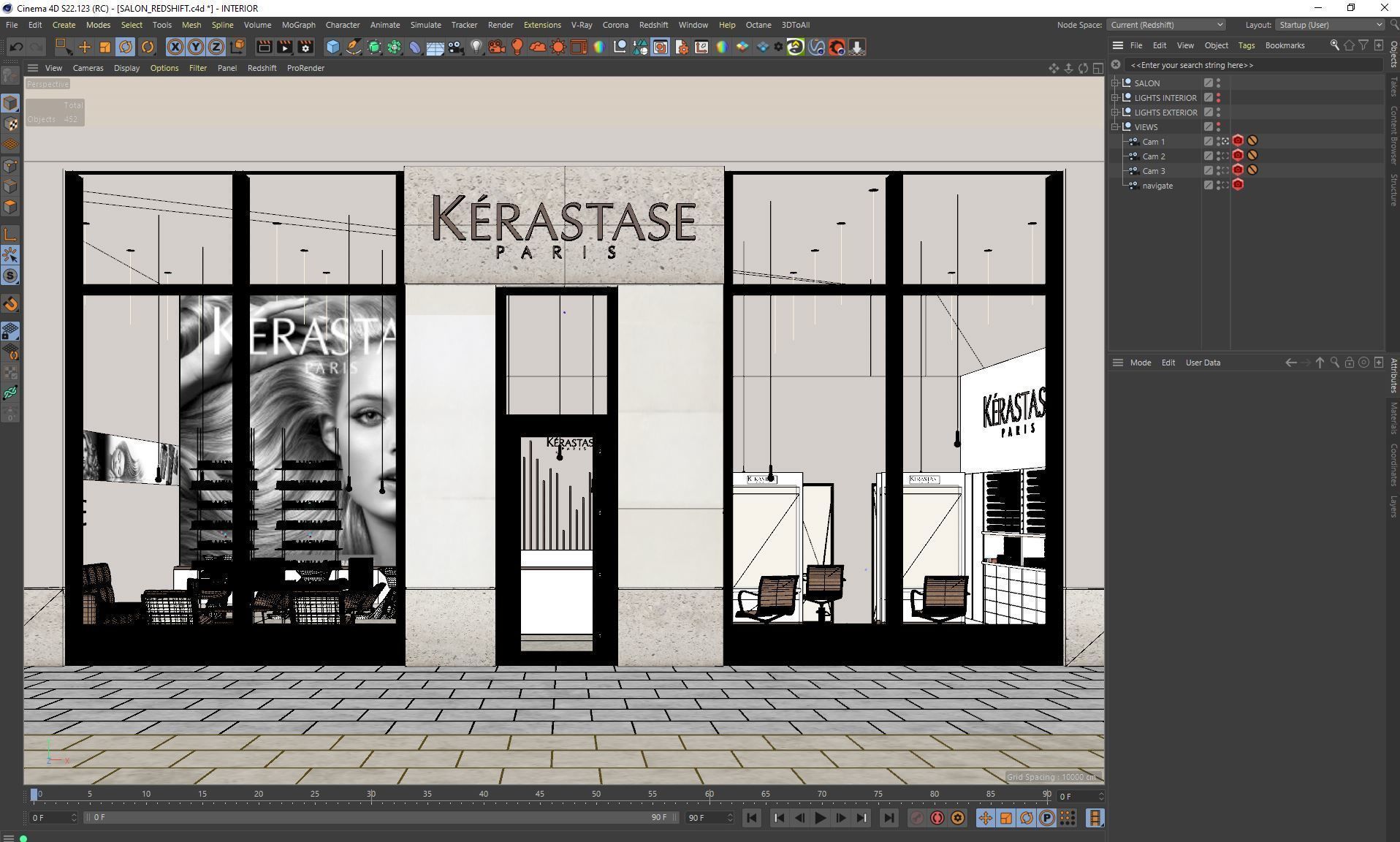 Redshift - C4D Scene files - Salon Scene interior 3D model | CGTrader