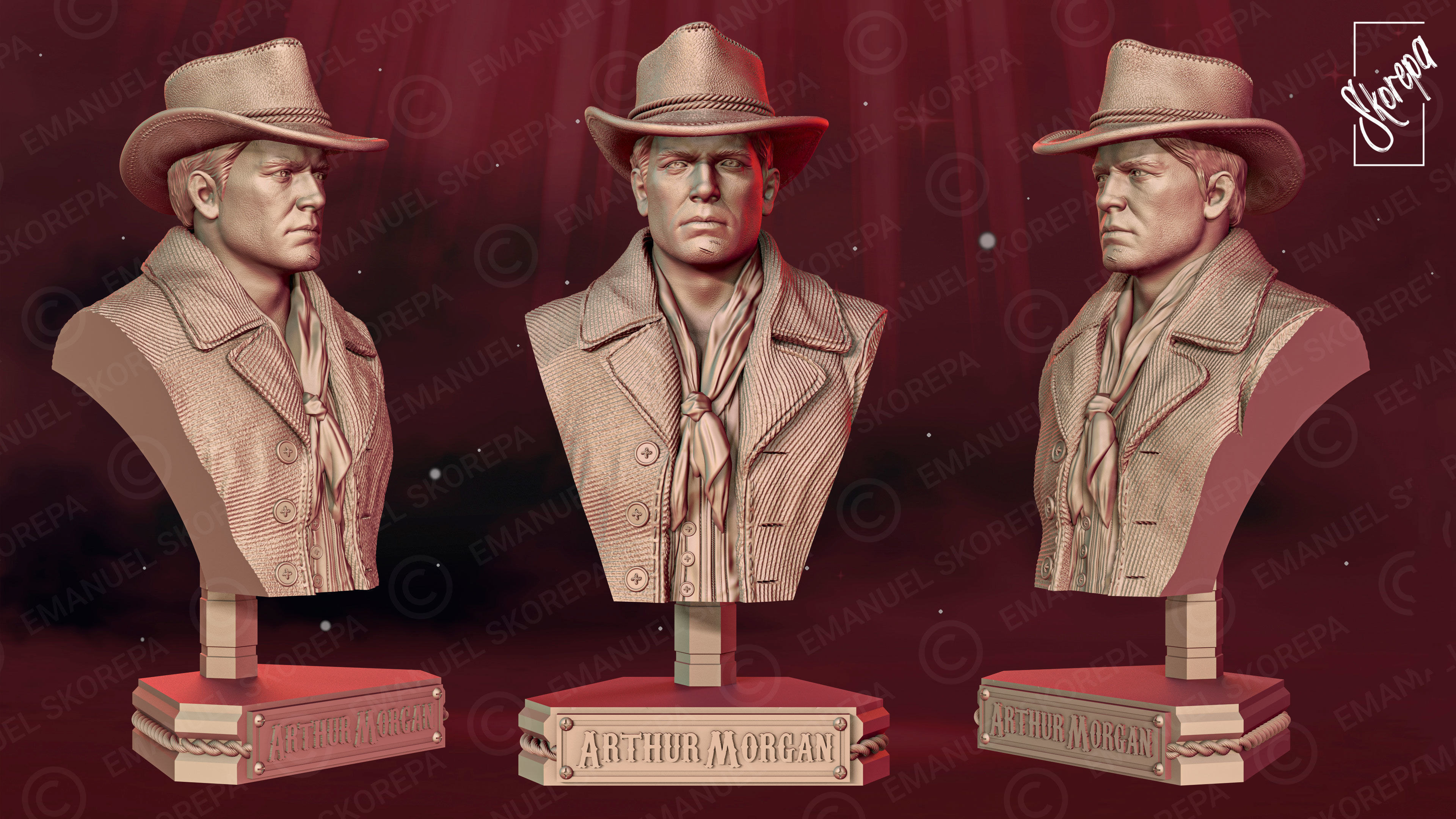 Arthur Morgan Bust 3D model 3D printable | CGTrader