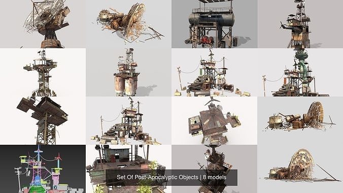 Set Of Post-Apocalyptic Objects 3D Model Collection | CGTrader