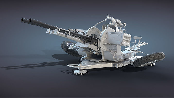 ZU-23-2 High-Poly machine gun 3D model | CGTrader