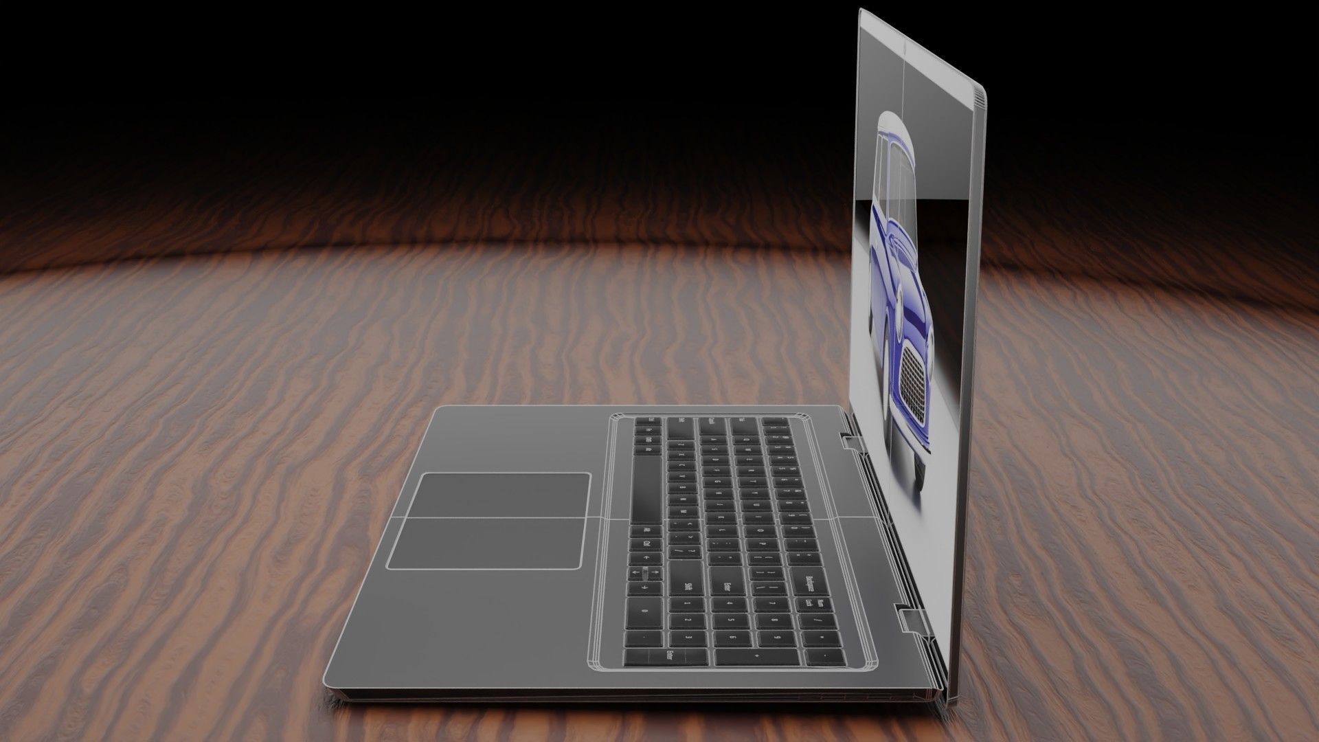 Laptop with Pixel-Based Functional Screen 3D model rigged | CGTrader