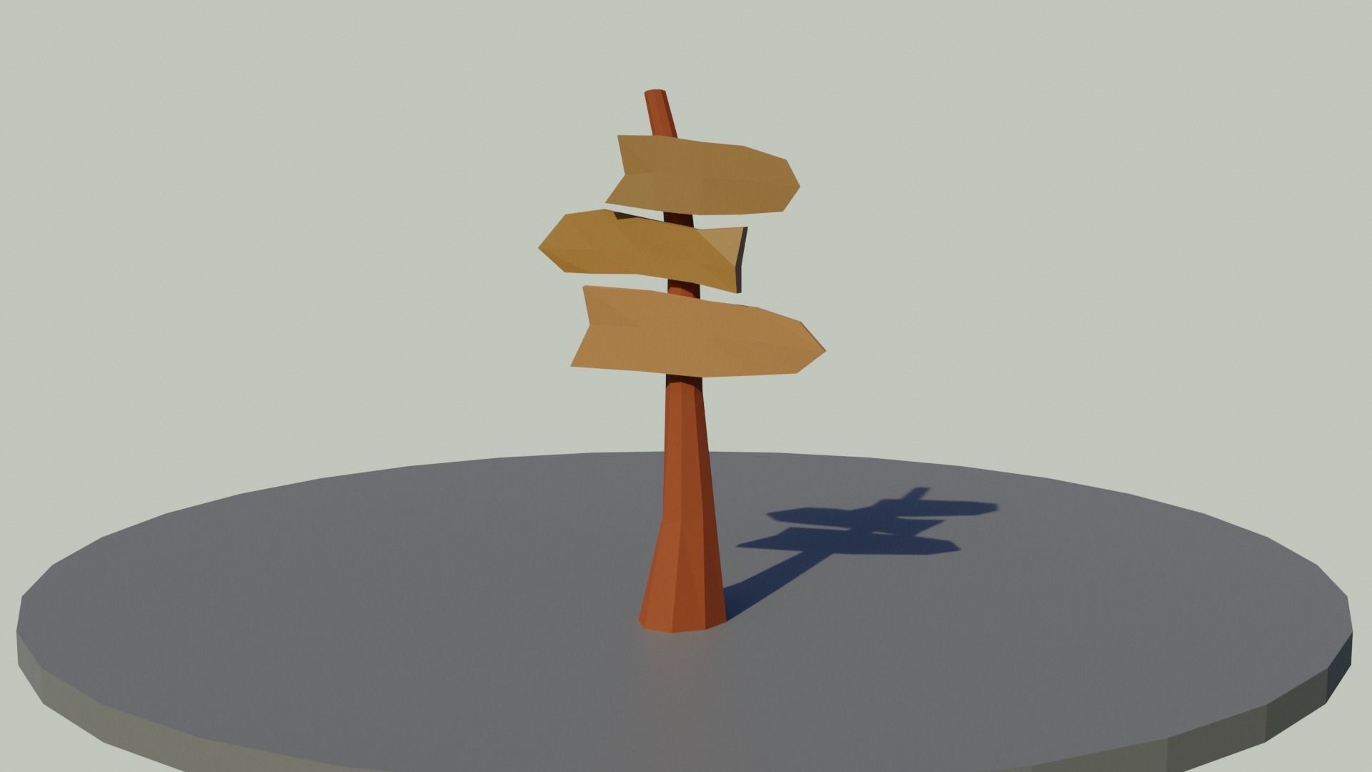 Low Poly Signpost directional sign free 3D model | CGTrader