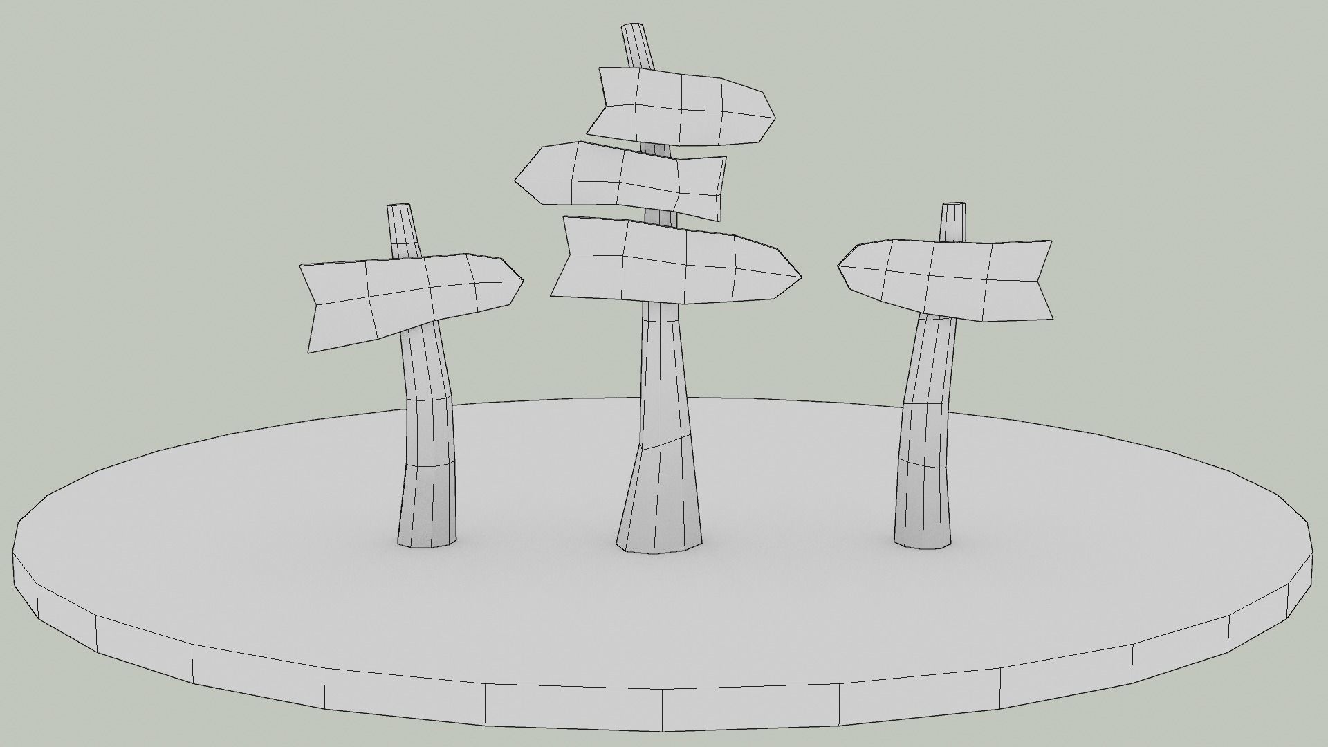 Low Poly Signpost free 3D model | CGTrader