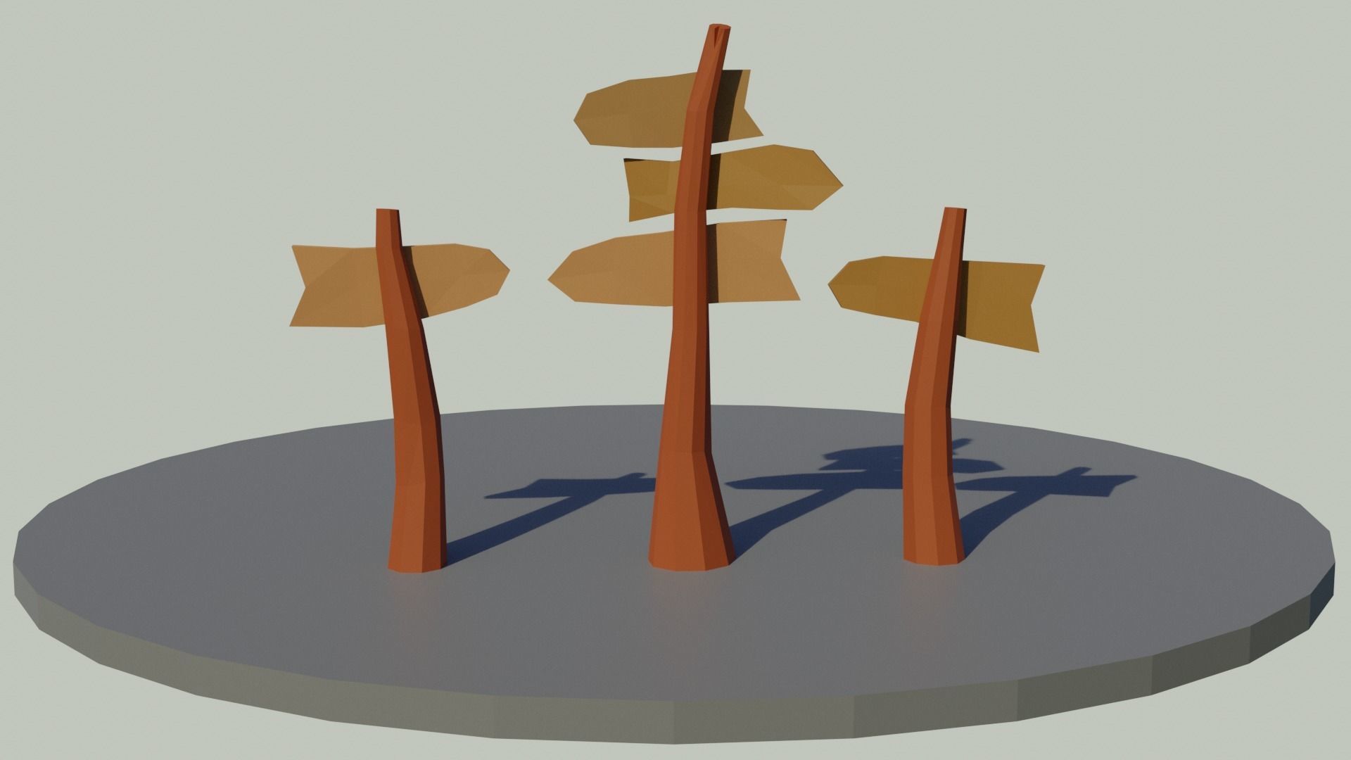 Low Poly Signpost directional sign free 3D model | CGTrader