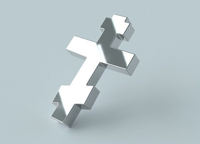 cross silver free 3D model 3D printable | CGTrader