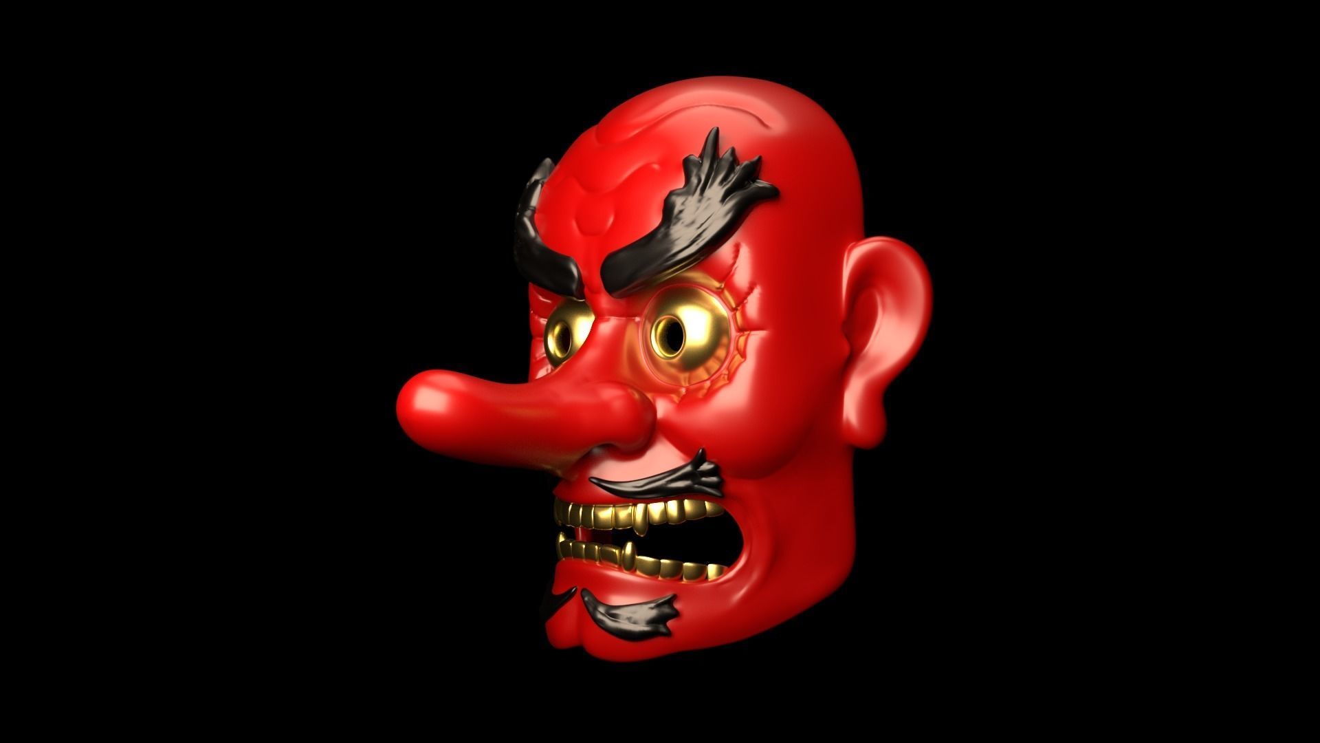 Japan Tengu Mask 3D model 3D printable | CGTrader