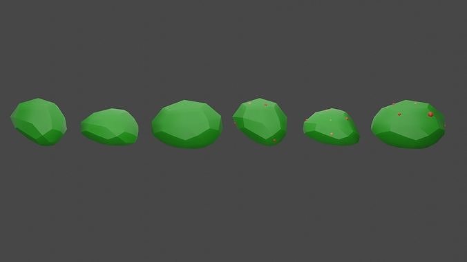 3D model Low Poly Bushes VR / AR / low-poly | CGTrader