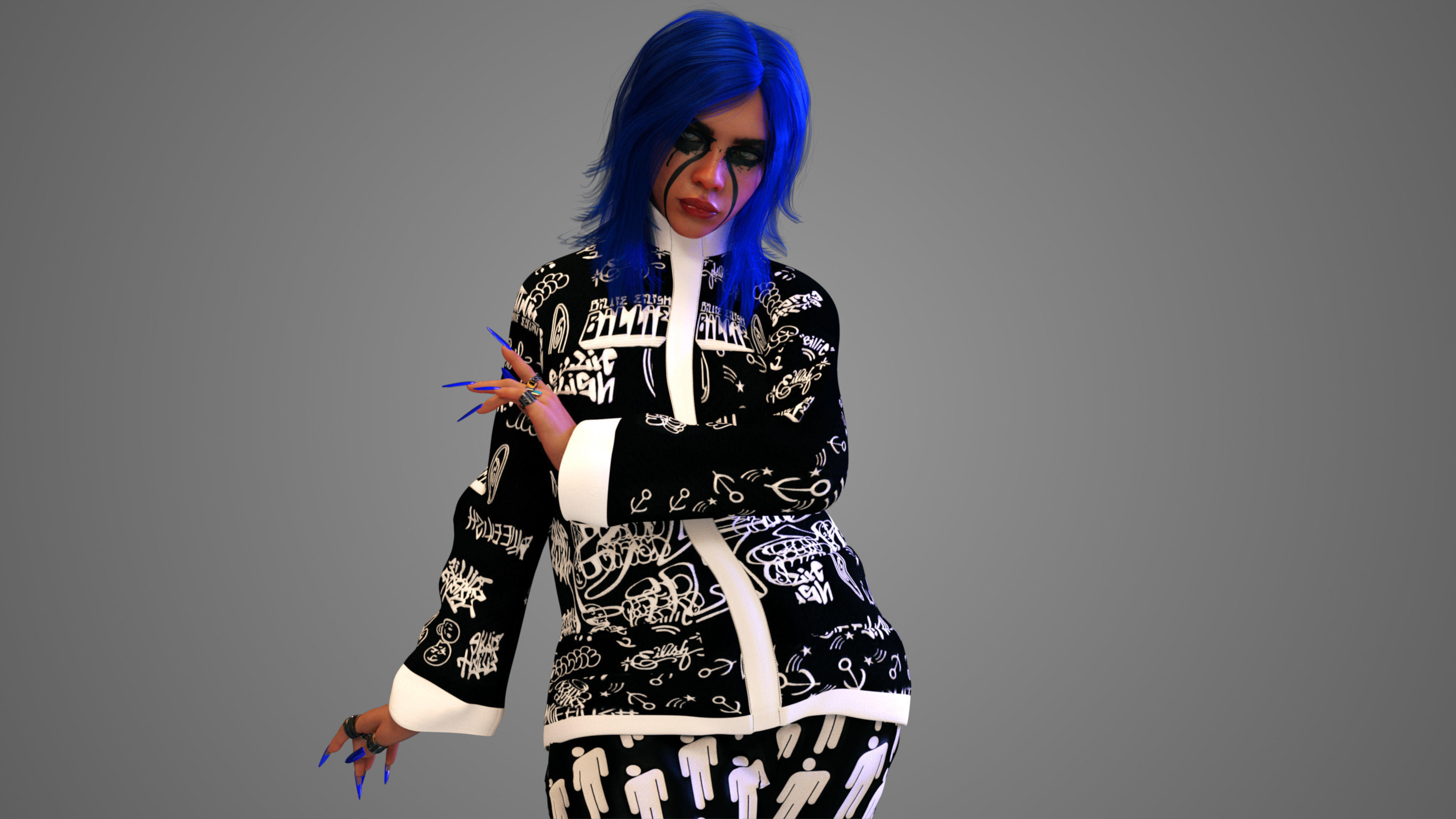 Billie Eilish 3D model rigged | CGTrader