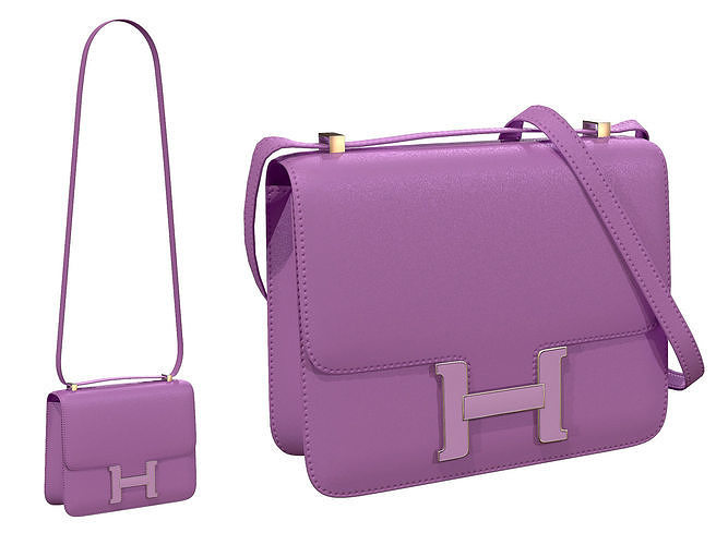 3D model Hermes Constance Bag Purple Velvet VR / AR / low-poly | CGTrader