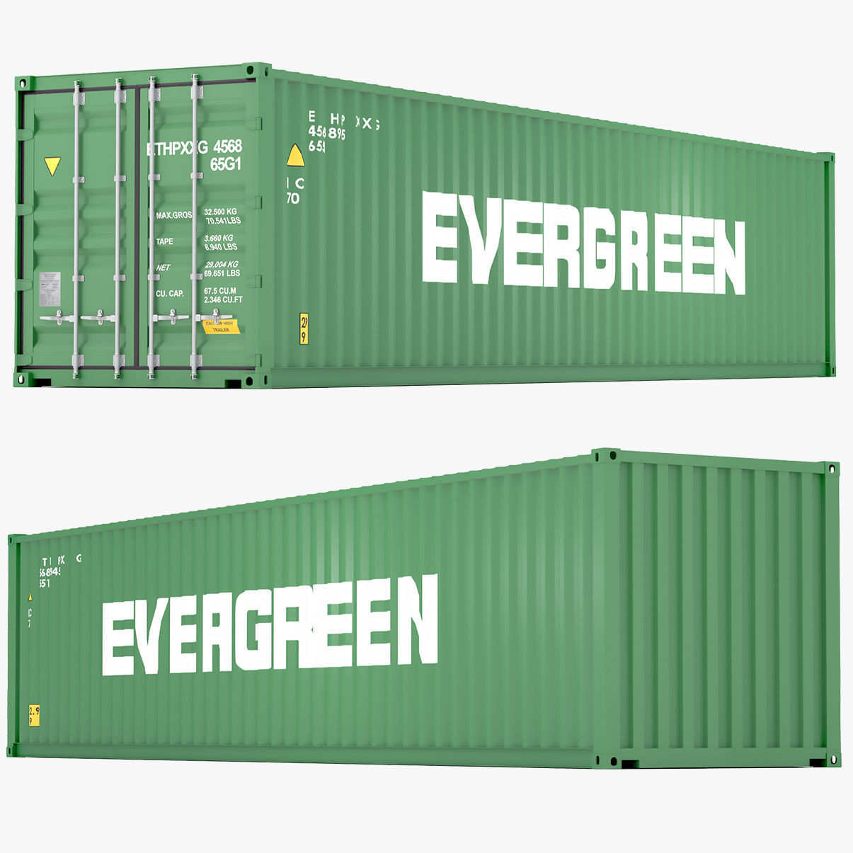 Evergreen Shipping Container 3D model | CGTrader