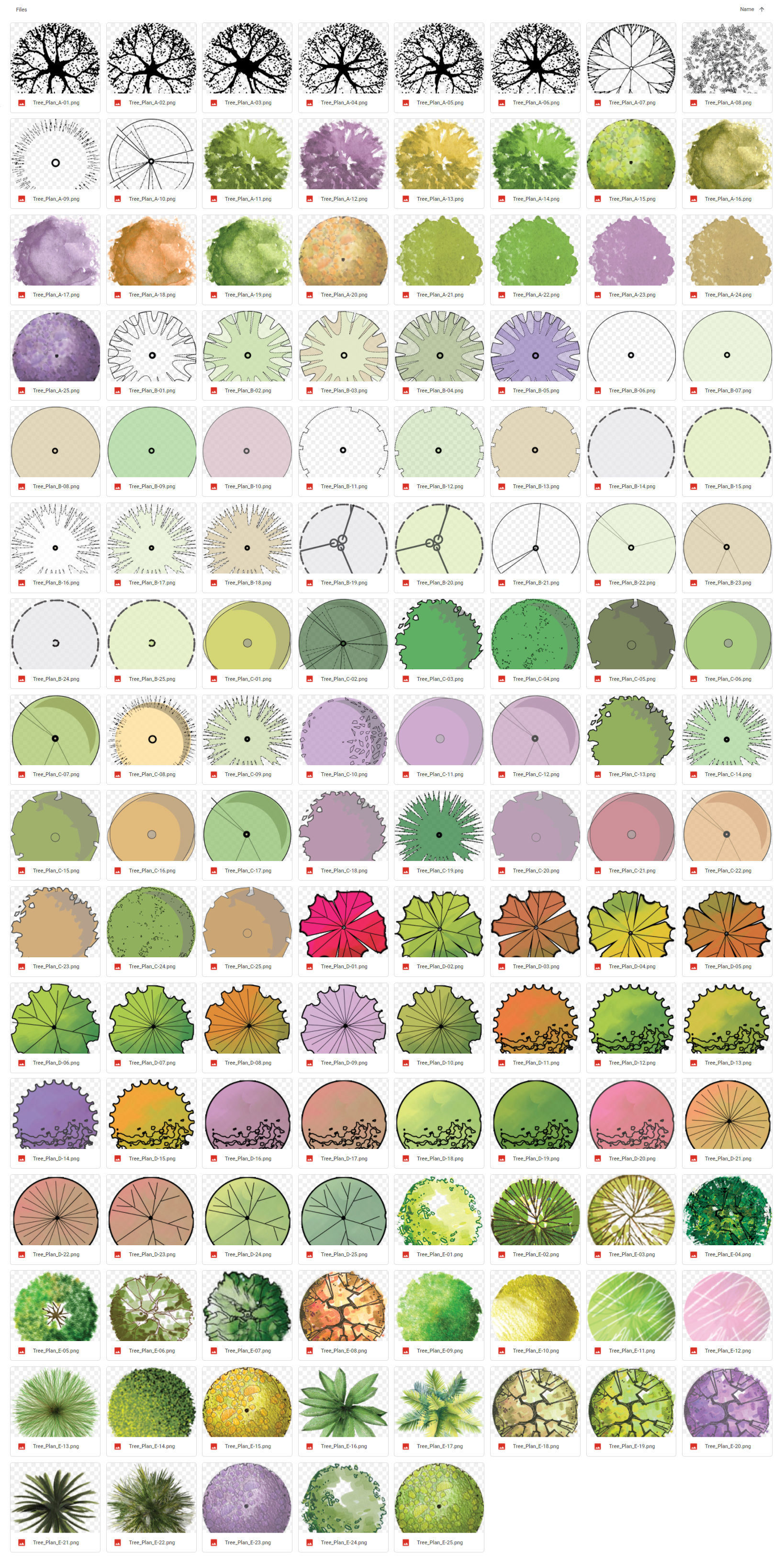 2D Tree plan - PNG Hand Painted Furniture 3D model | CGTrader
