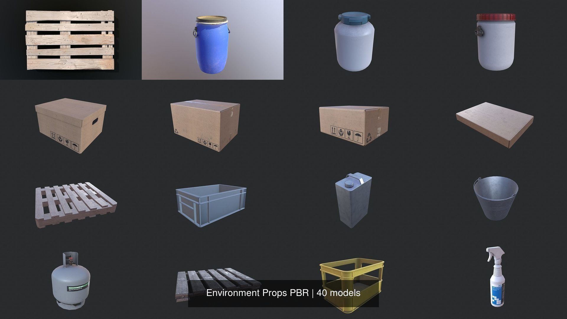 3D Model Collection Environment Props PBR VR / AR / low-poly | CGTrader