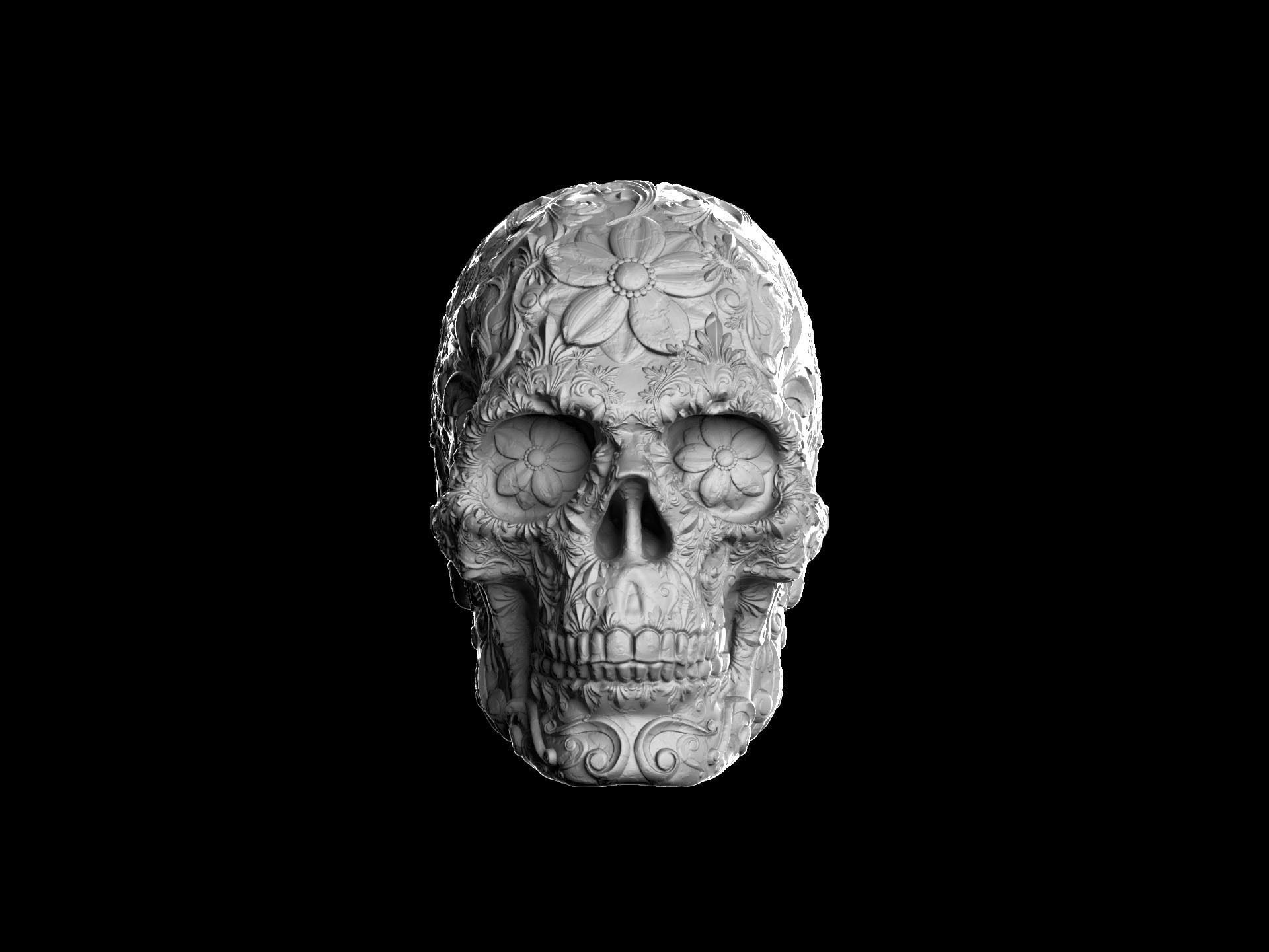 Skull Calavera 3D model 3D printable | CGTrader