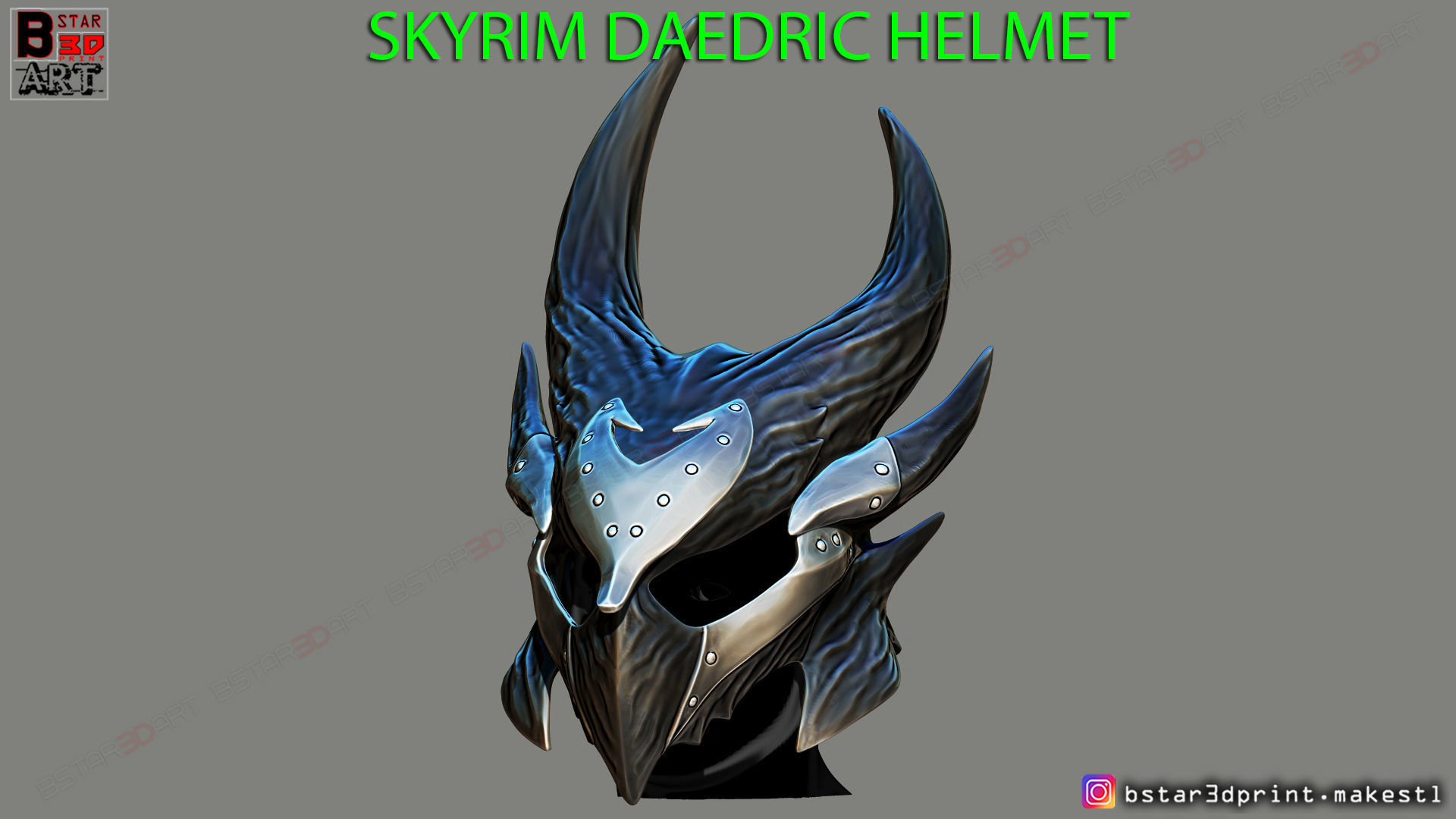 SKYRIM DAEDRIC HELMET -The Elder Scrolls Masks 3D model 3D printable ...