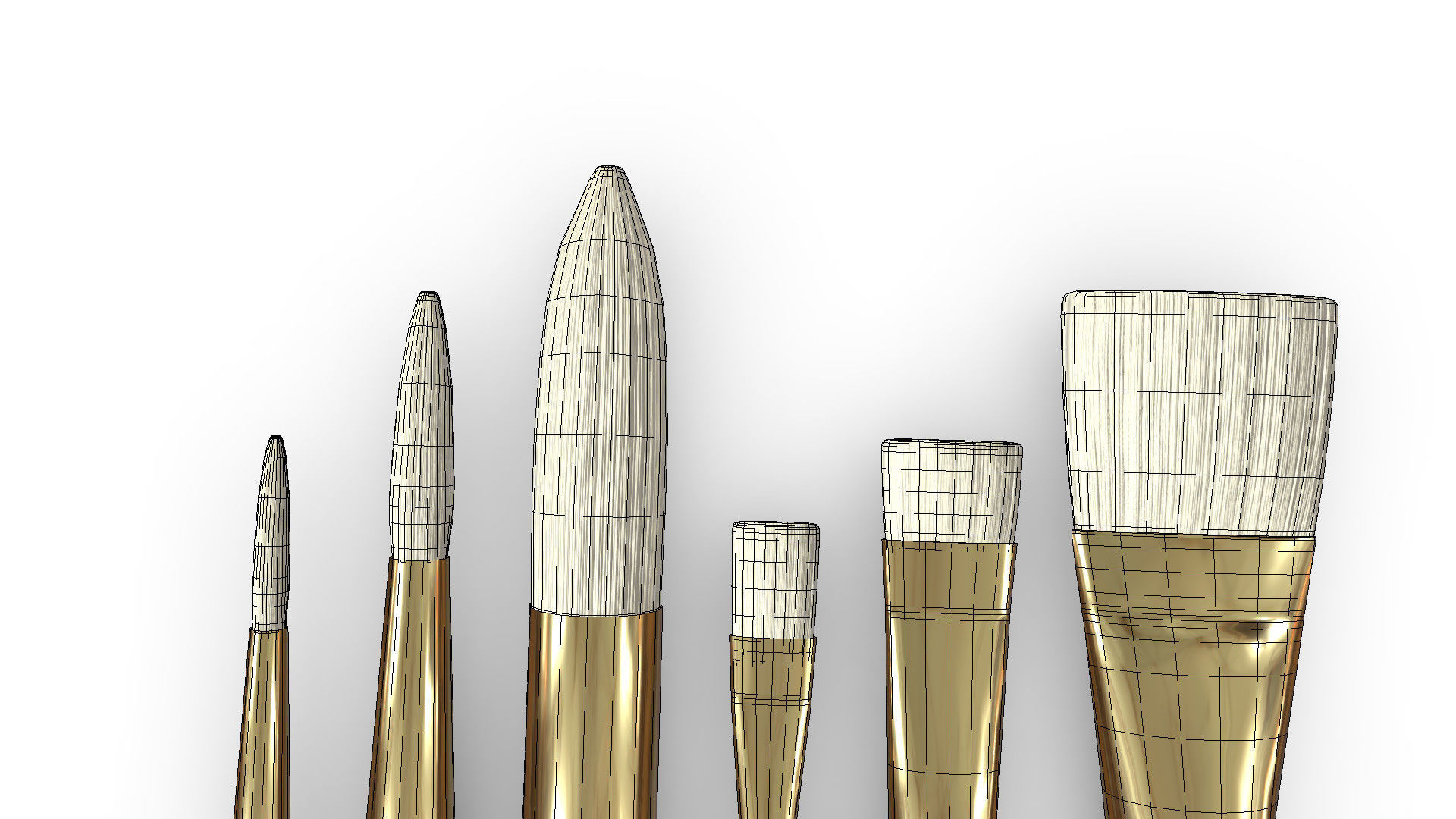 3D model Paintbrush Set painting brush - person VR / AR / low-poly ...