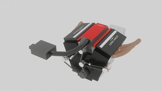 Supercharged V6 Engine free VR / AR / low-poly 3D model | CGTrader