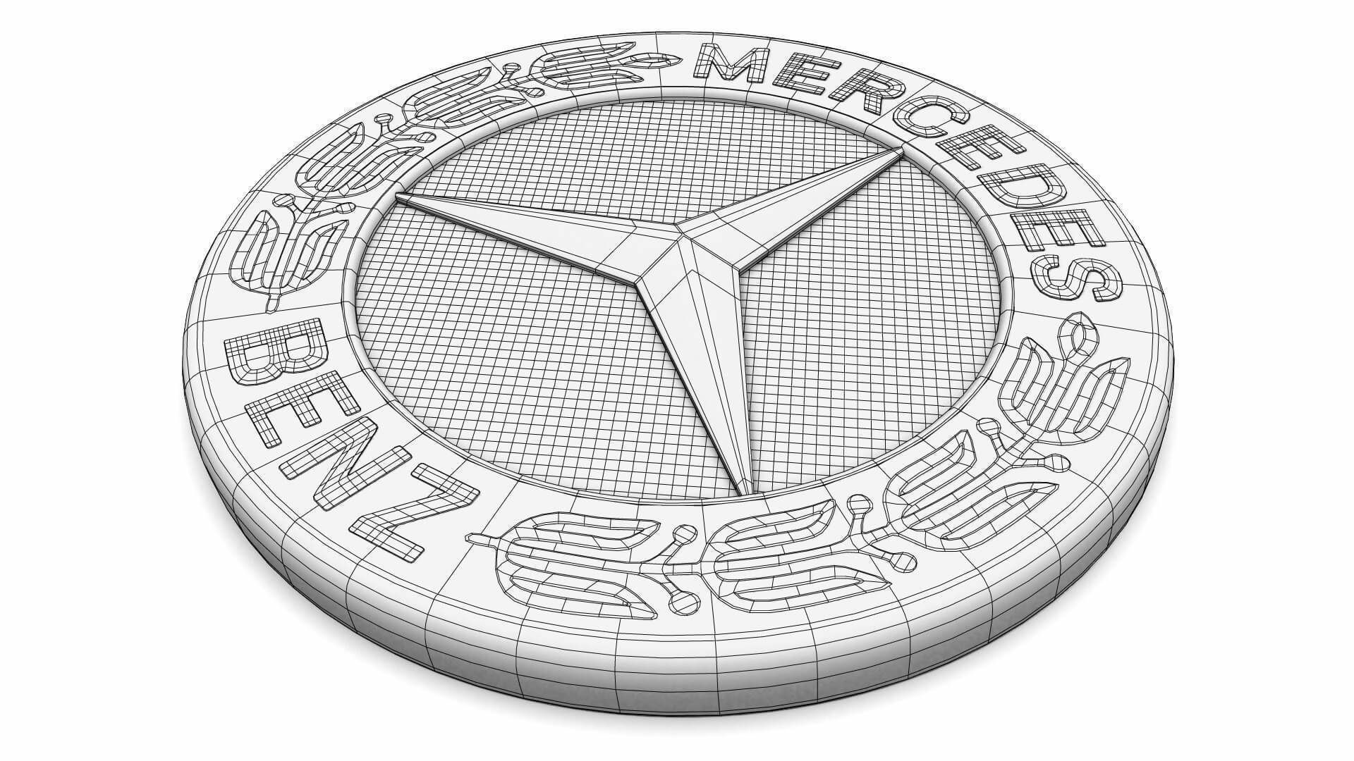 3D model Realistic Mercedes-Benz-Logo 3D Model VR / AR / low-poly ...