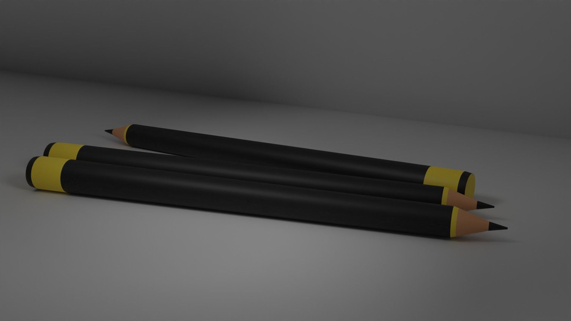 3D Pencil Model three pencils 3D model | CGTrader