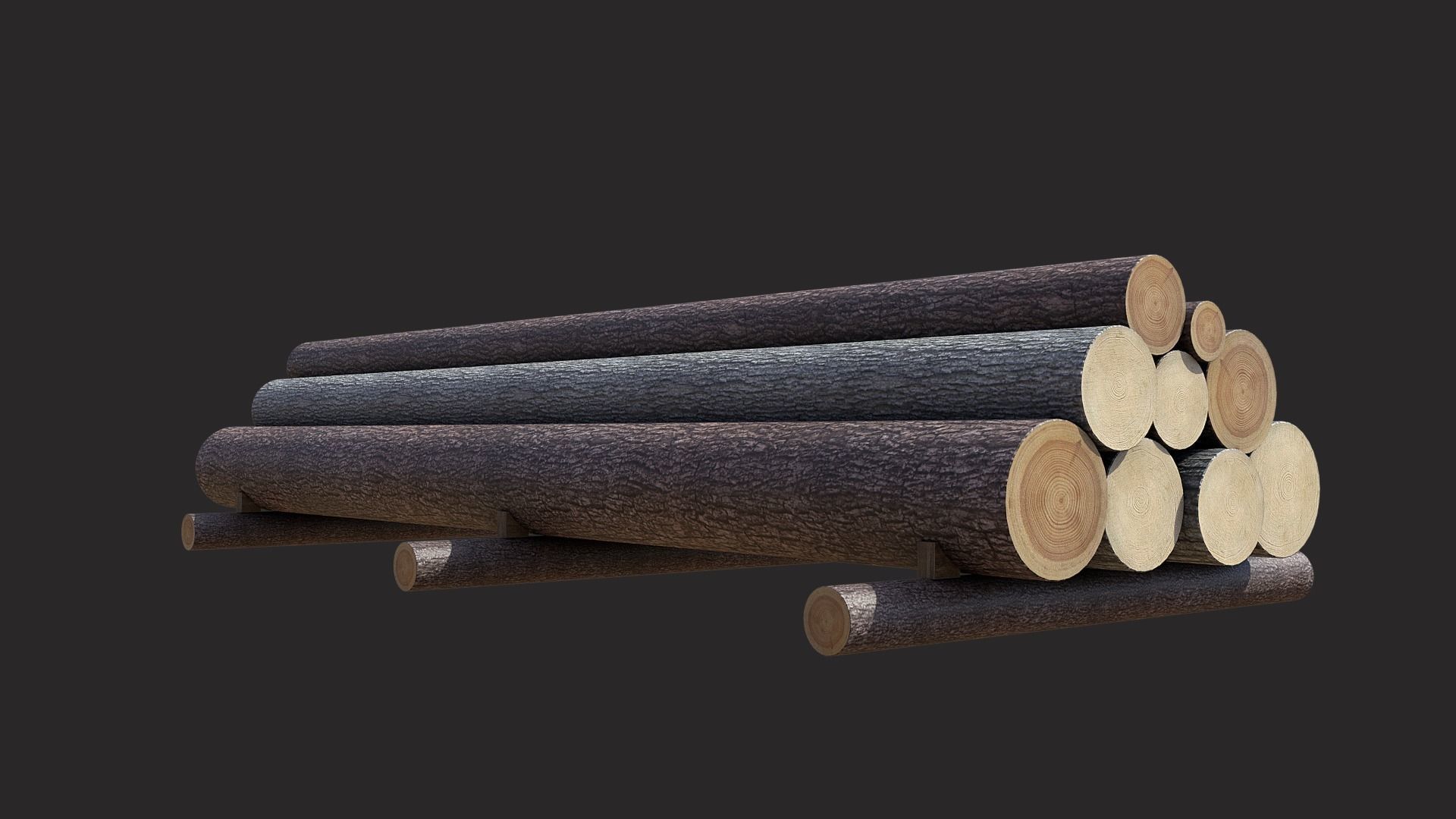 Log stack 3D model | CGTrader