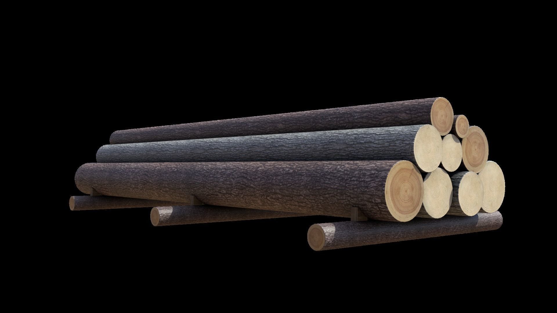 Log stack 3D model | CGTrader