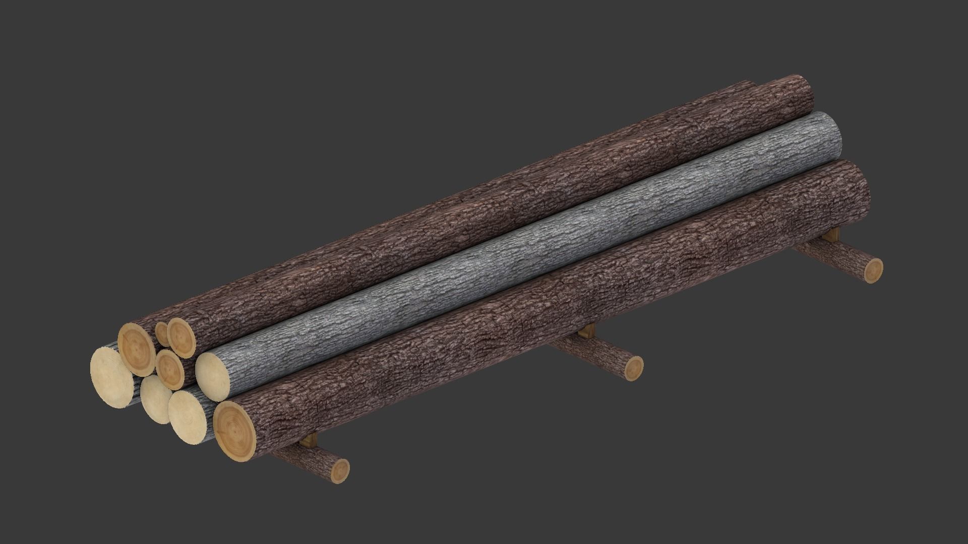 Log stack 3D model | CGTrader
