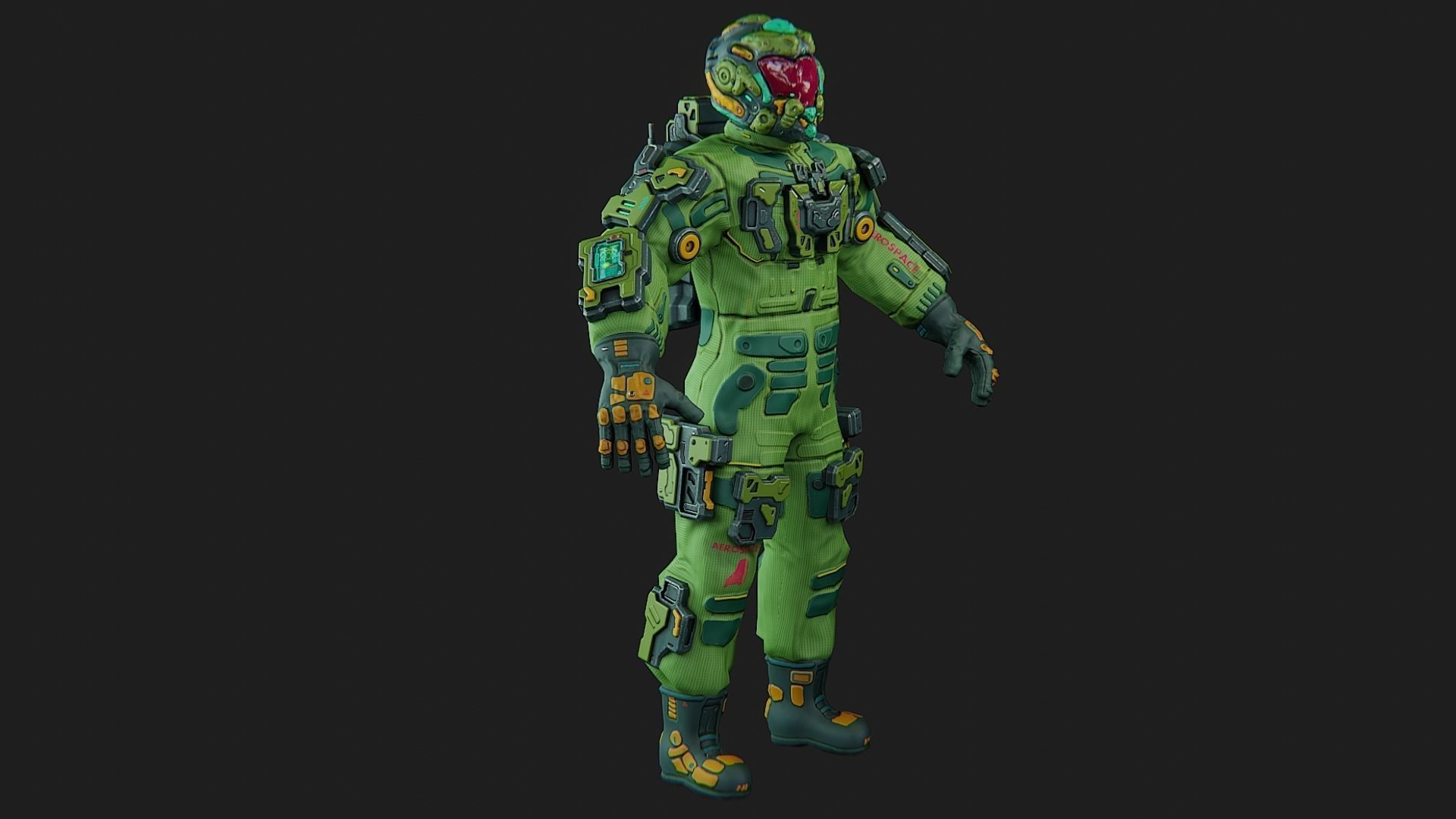 3D model Sci fi space suit character VR / AR / low-poly rigged | CGTrader