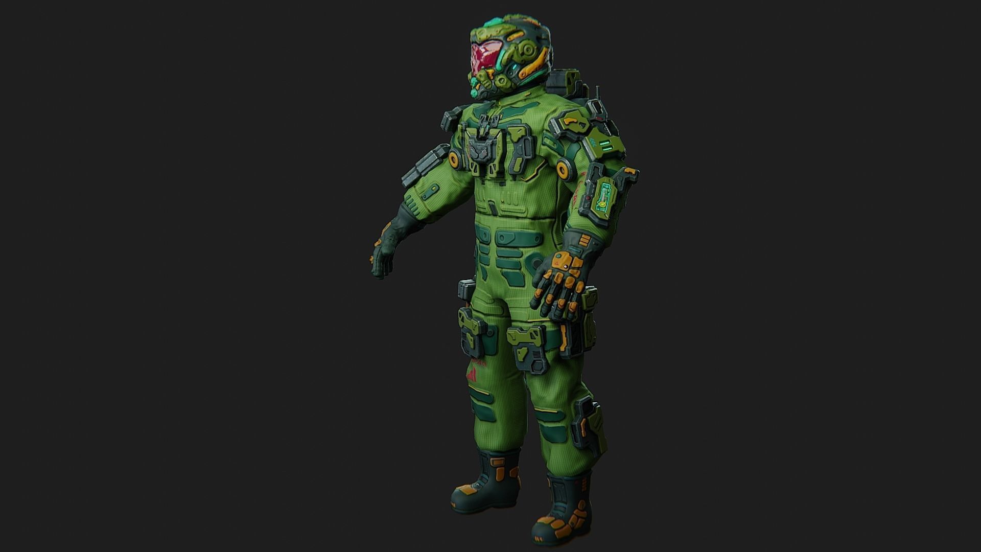 3D model Sci fi space suit character VR / AR / low-poly rigged | CGTrader