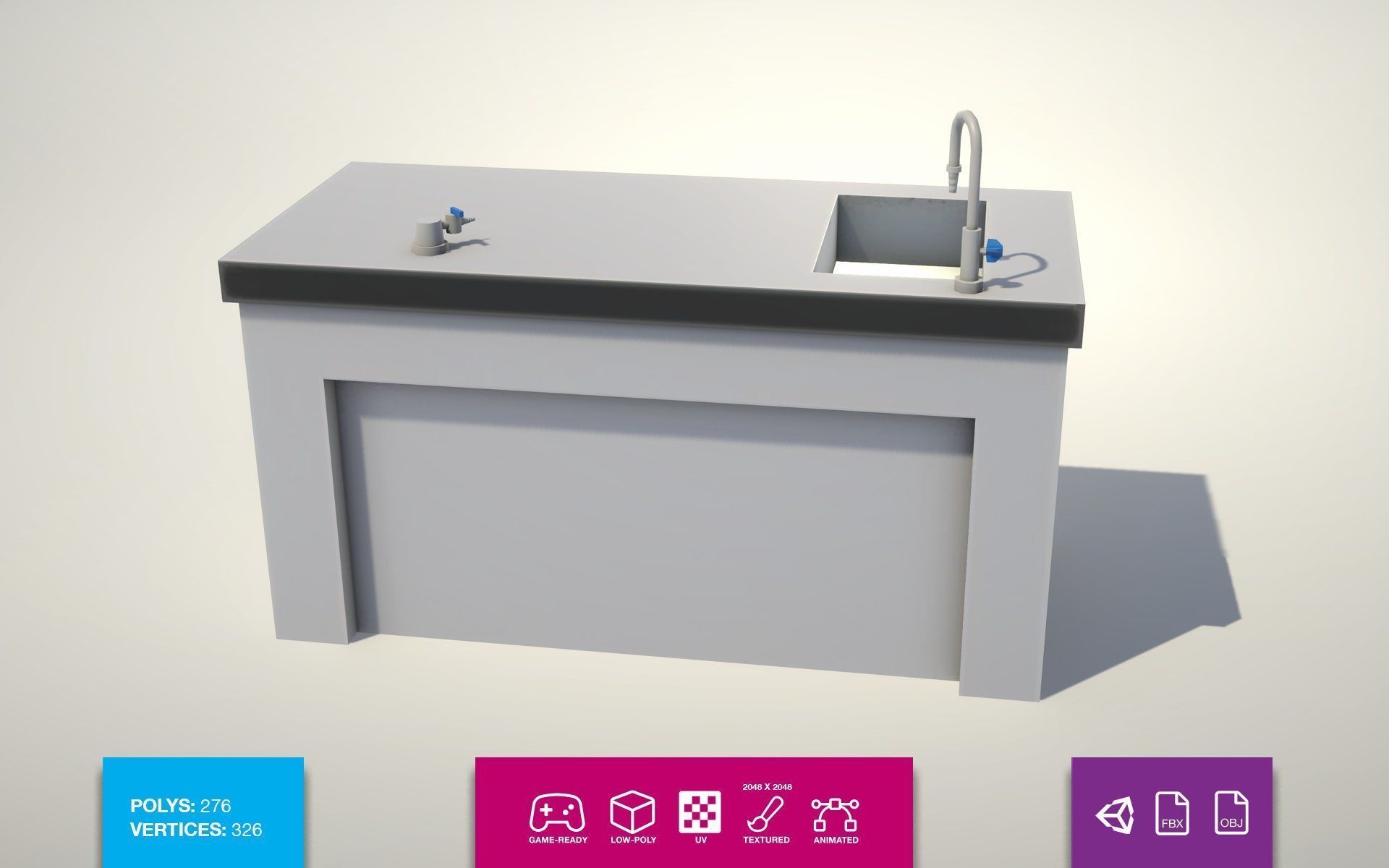 3D model Science Desk VR / AR / low-poly | CGTrader