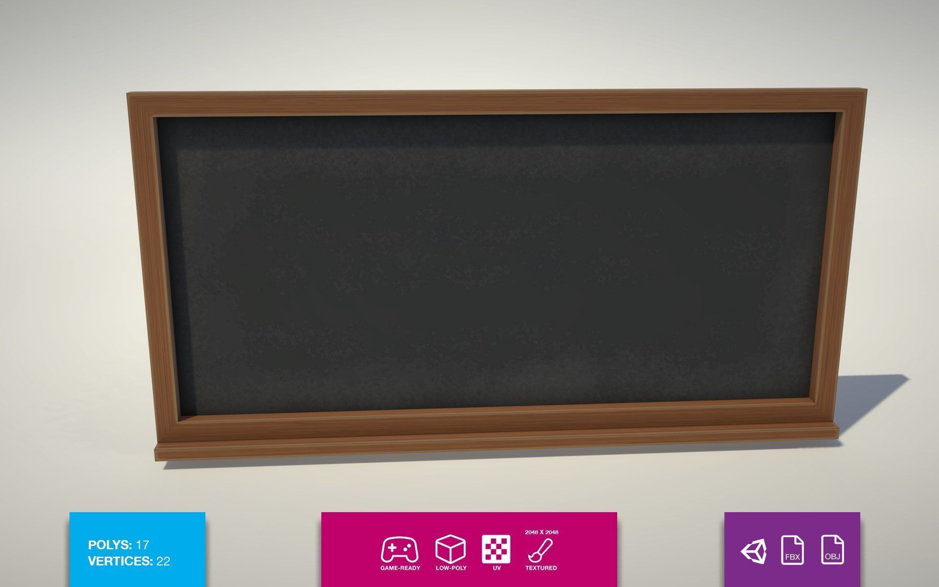 3D model Blackboard VR / AR / low-poly | CGTrader