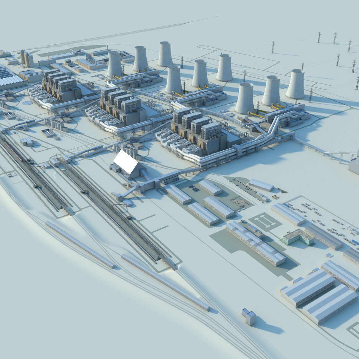 Power plant 3D model | CGTrader