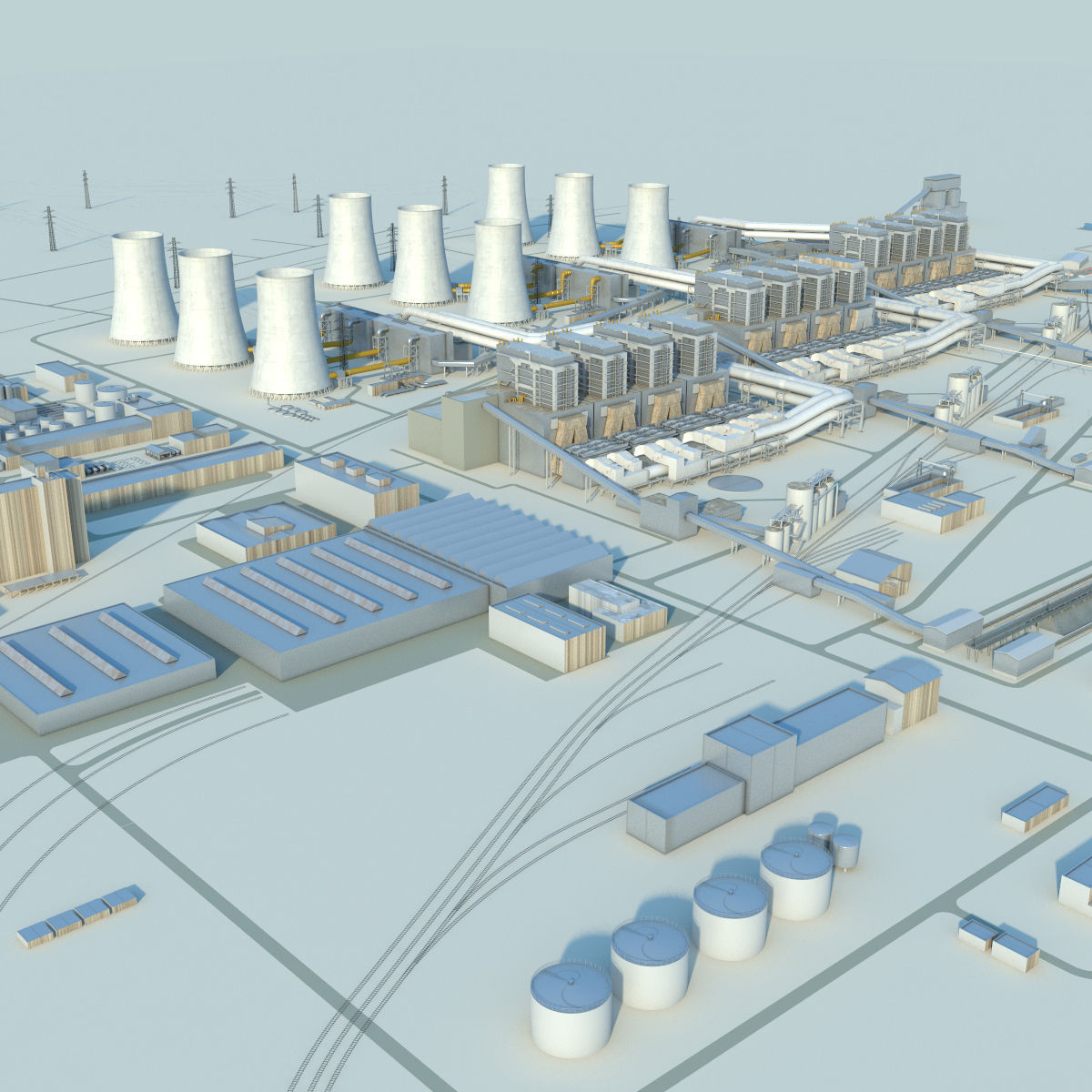 Power plant 3D model | CGTrader