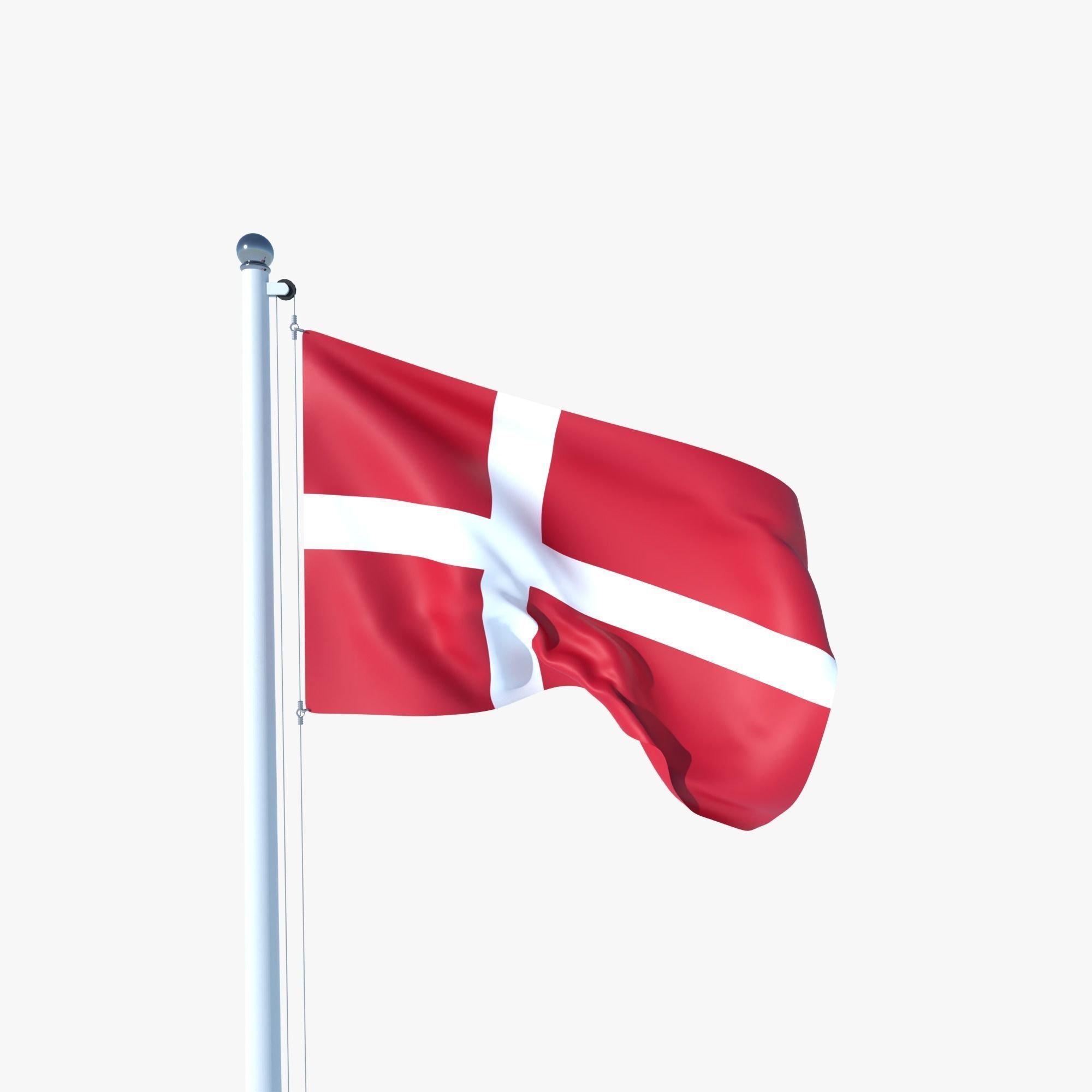 3D model Animated Flag of Denmark VR / AR / low-poly | CGTrader