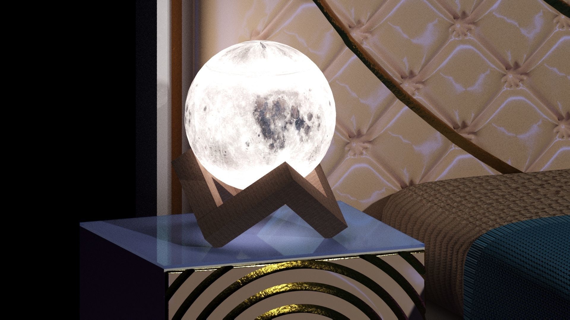 moon table light free VR / AR / low-poly 3D model rigged | CGTrader