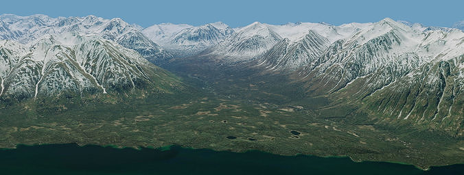 Mountains Valley Range - Tatshenshini-Alsek Provincial Park 3D model ...