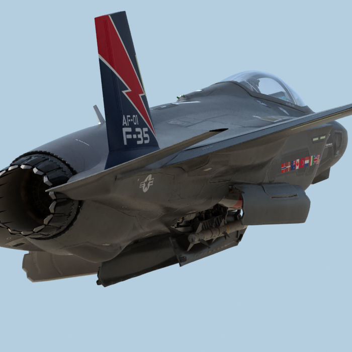 US Air Force F-35 AF-1 Lightning II with Pilot 3D model animated | CGTrader
