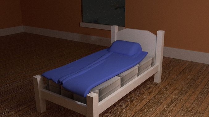 Simple Bed free 3D model | CGTrader