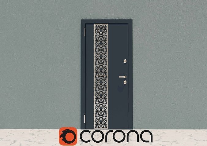 Modern Exterior Door with Eastern Figure 3D model | CGTrader