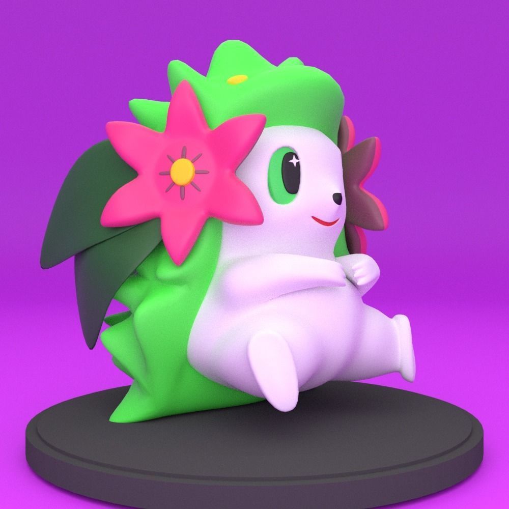 Shaymin toy with flowers free 3D model 3D printable | CGTrader
