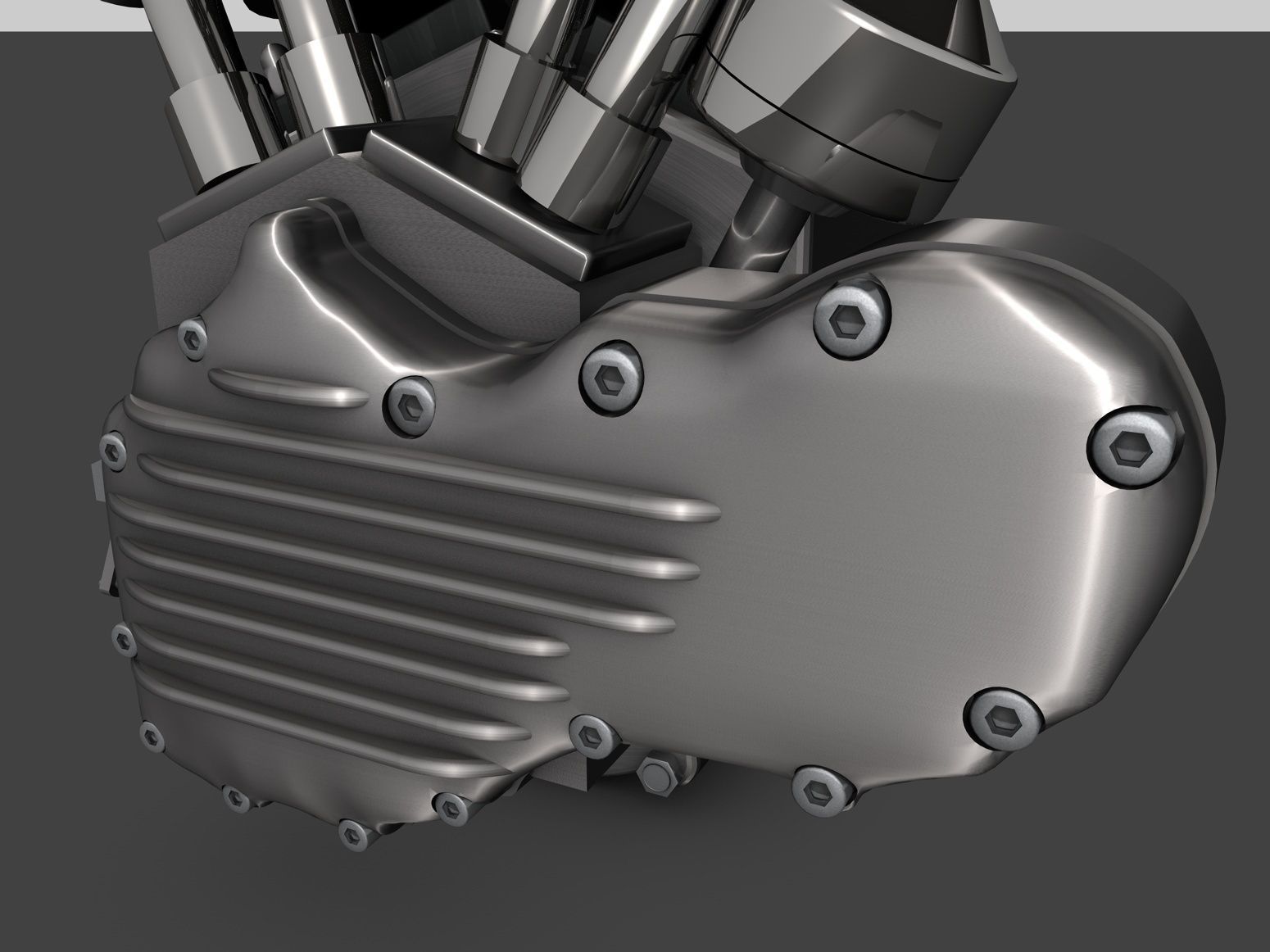 Panhead Harley Motorcycle Engine 3D model | CGTrader