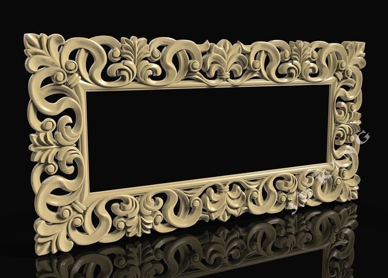 2pcs Mirror frame 3d relief for vectric and artcam