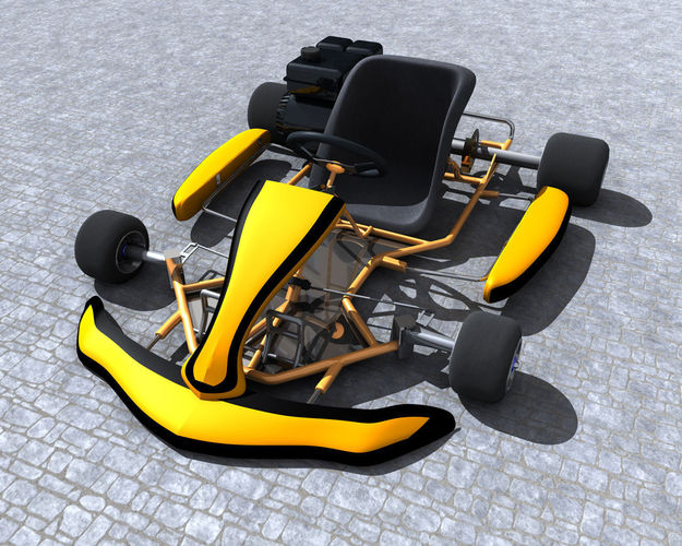 Racing Go Kart GoKart 3D Model OBJ 3DS FBX C4D STL DAE | CGTrader.com