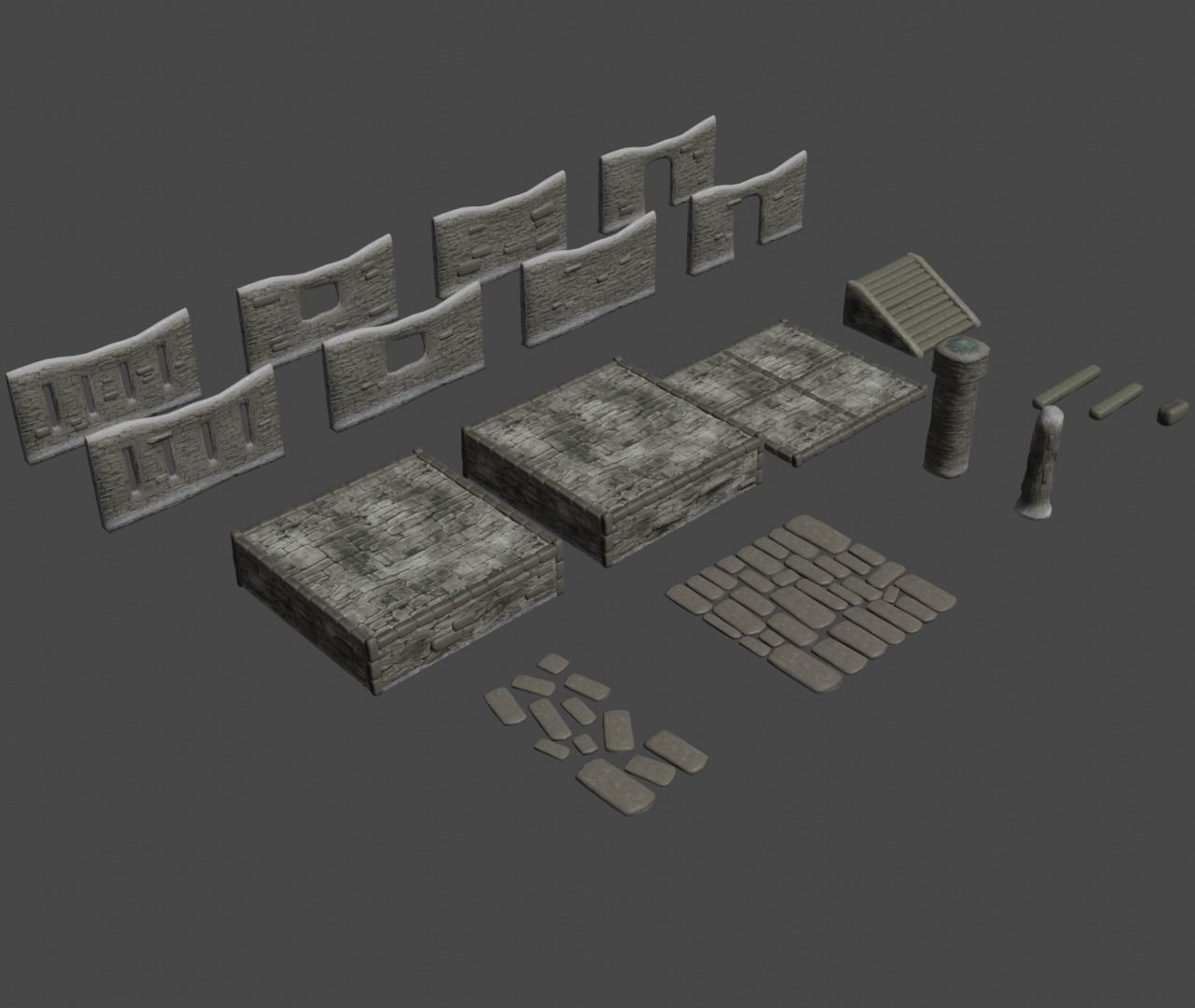 3D model Modular building set 1 VR / AR / low-poly | CGTrader