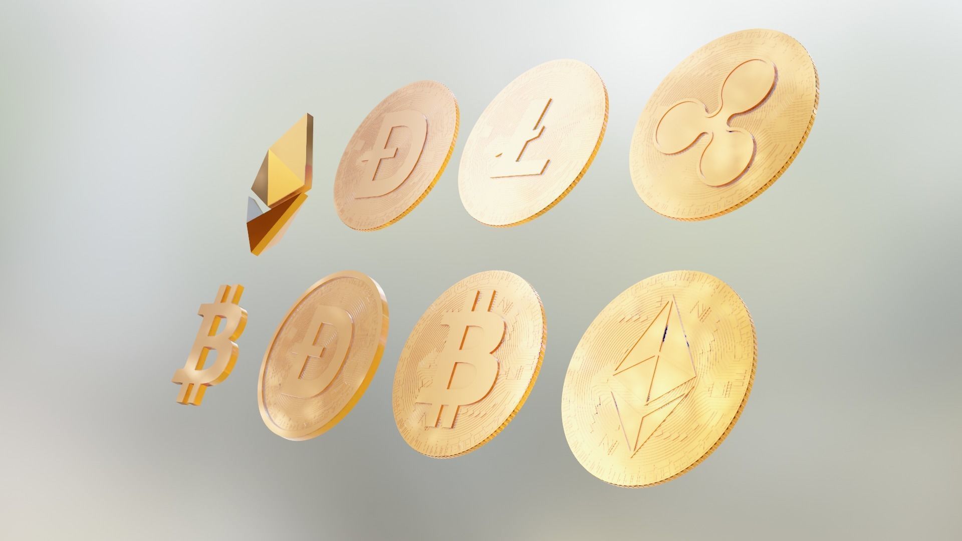 Crypto Coins 3D model | CGTrader
