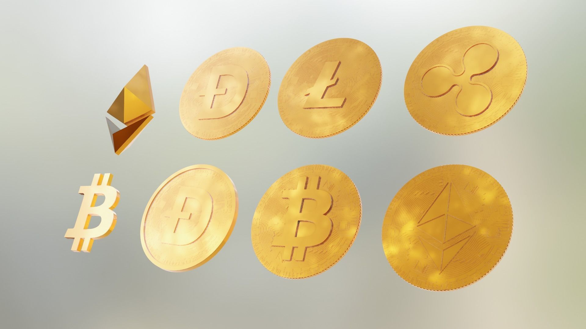 Crypto Coins 3D model | CGTrader